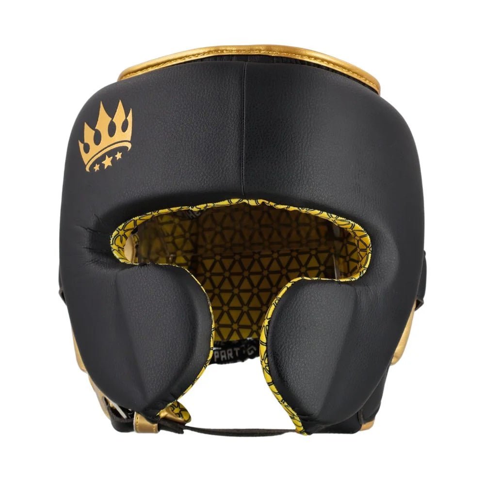 Playerz Power Cheek Head Guard - Black/Gold | Playerz Boxing
